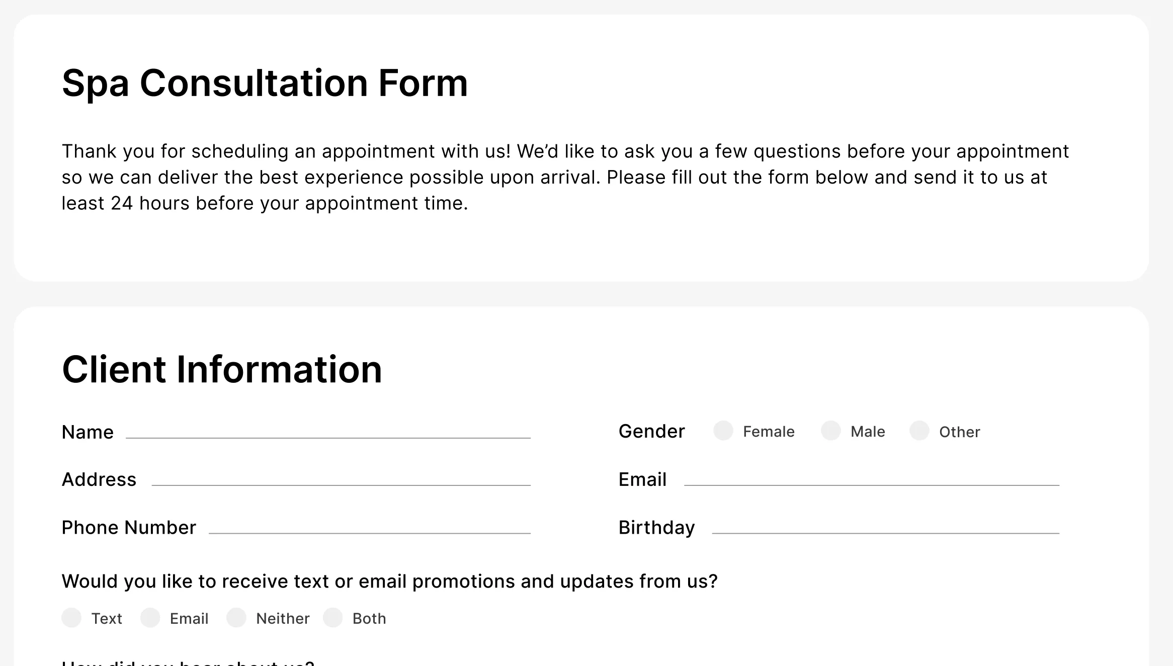 How to Create a Spa Consultation Form with Free Template